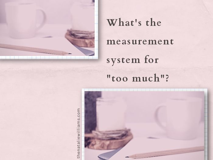 What's the measurement system for "too much"? - Natalie Williams